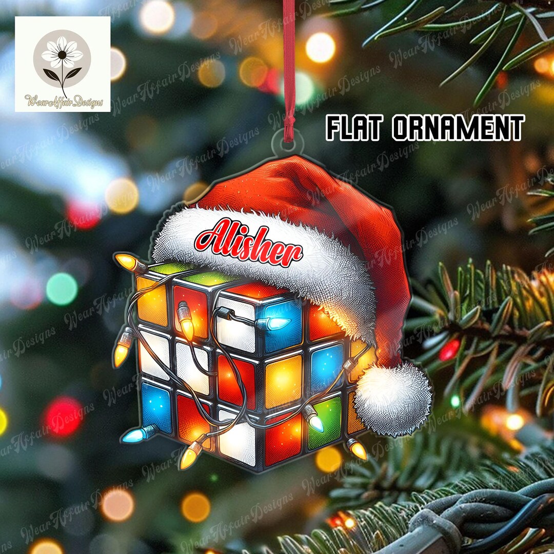 Personalized Rubik's Cube Christmas Ornament Festive Holiday Decor With ...