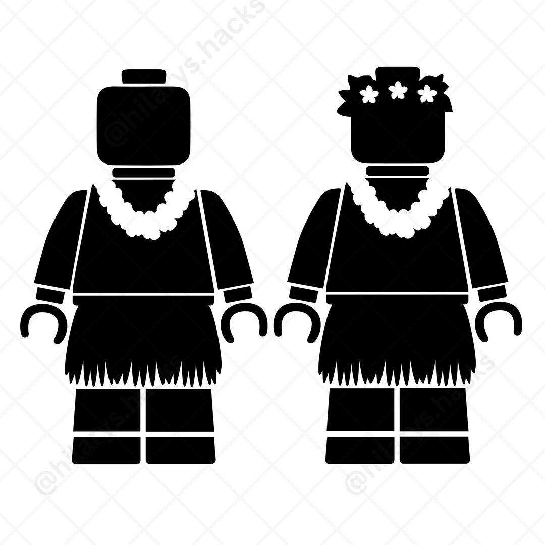 Hula Block Man and Woman SVG Digital Download Package - Etsy
