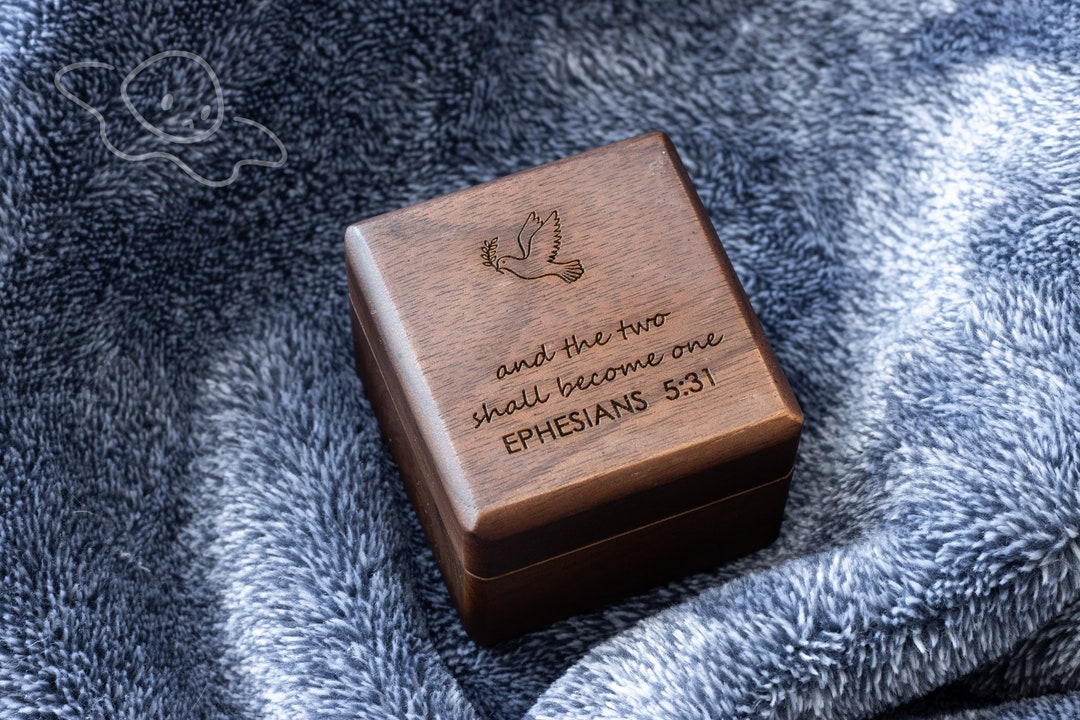 Triple Flip Ring Box, Custom Wedding Ring Box, Engraved Ring Bearer Box ...