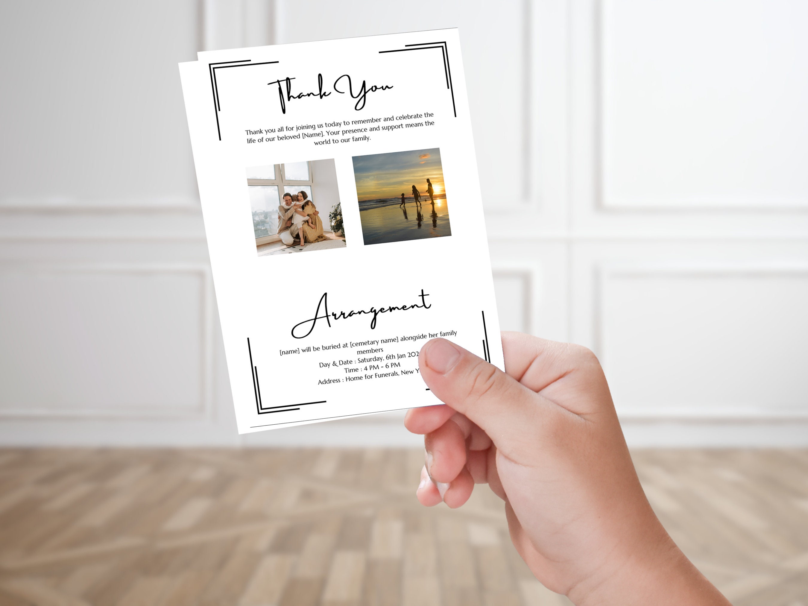 Editable Funeral Program Folded Template, Printable Bifold Booklet ...