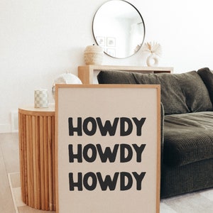 Howdy Wall Art, Printable Art, Cowboy Wall Art, Howdy Poster, Howdy ...