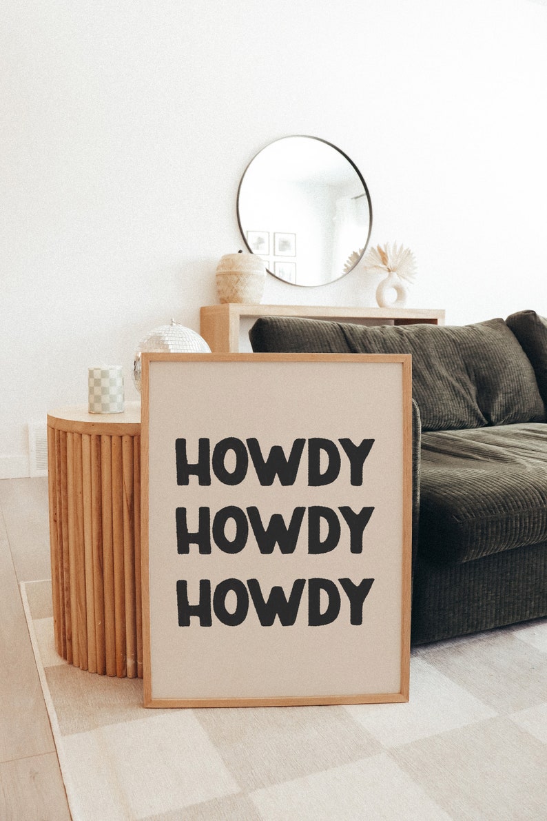 Howdy Wall Art, Printable Art, Cowboy Wall Art, Howdy Poster, Howdy ...