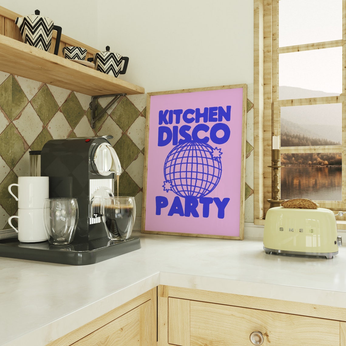 Kitchen Disco Party Wall Art, Printable Art, Disco Wall Art, Kitchen ...