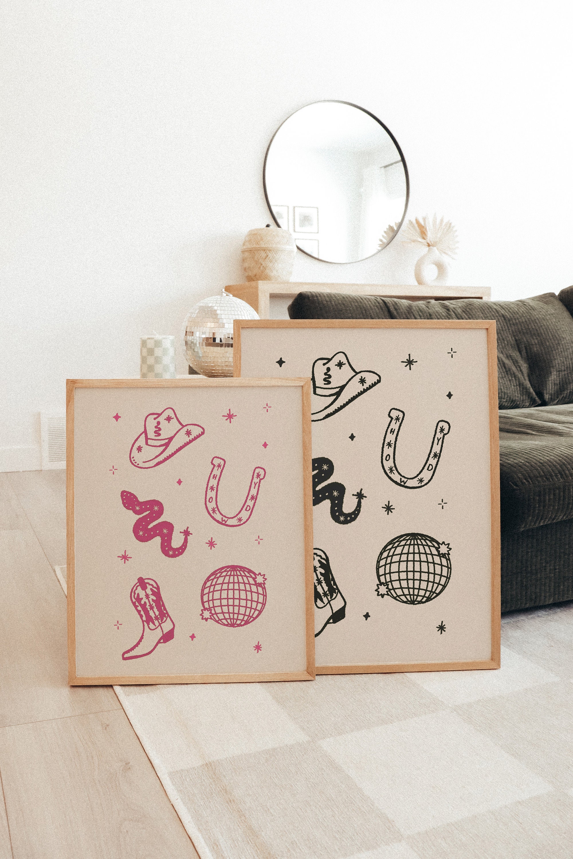 Disco Cowgirl Wall Art, Printable Art, Cowboy Wall Art, Western Cowgirl ...