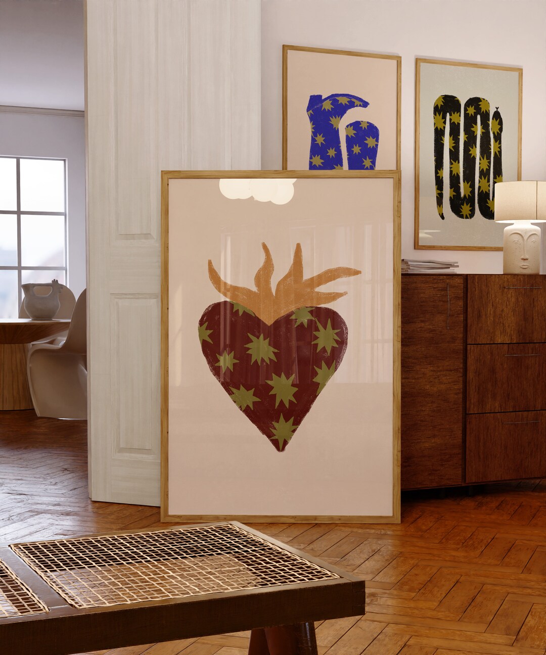 Sacred Heart Wall Art, Hand Drawn Heart, Heart Wall Art, Catholic Wall ...