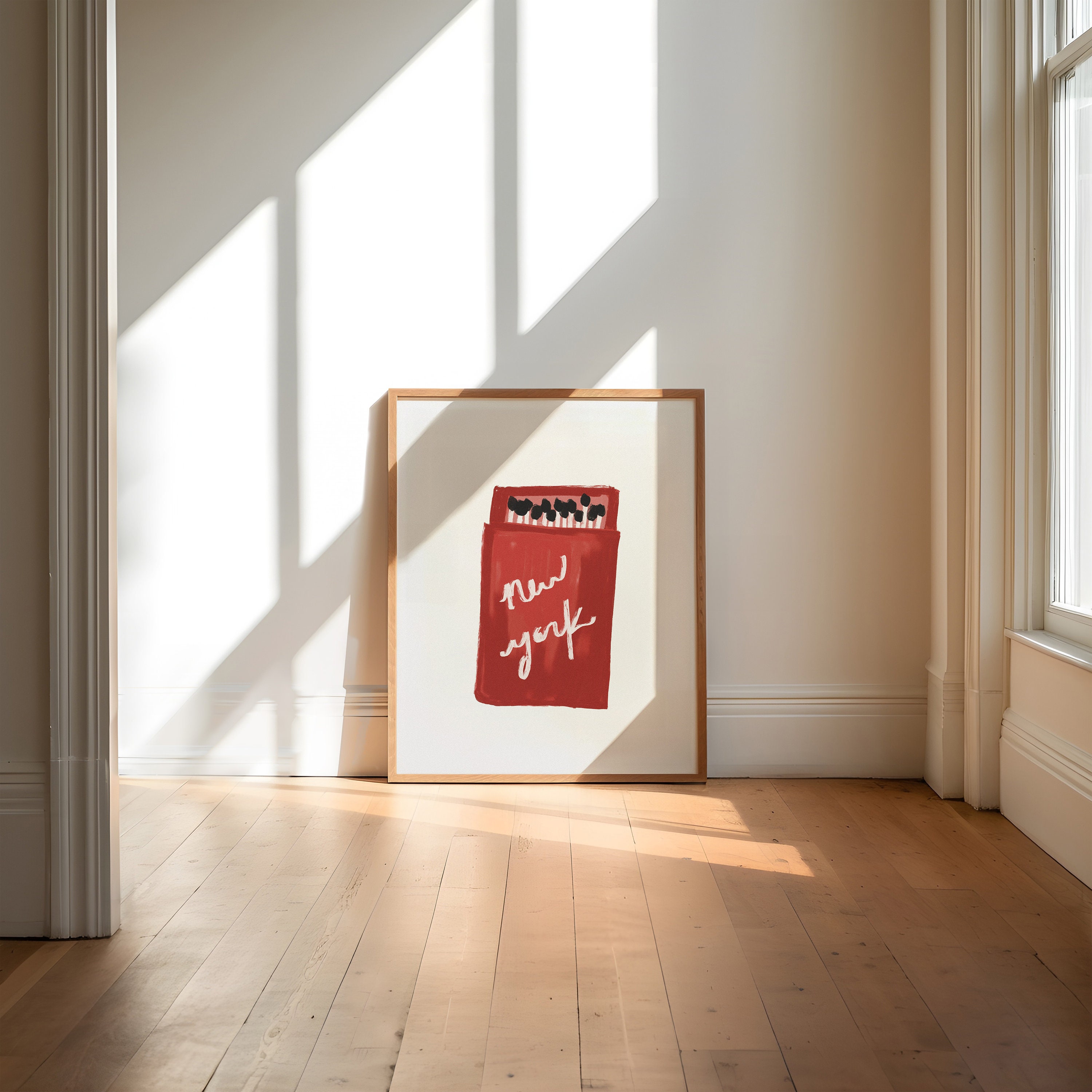 Matches Wall Art, Matchbox New York Print, Match Box Wall Art, Hand ...