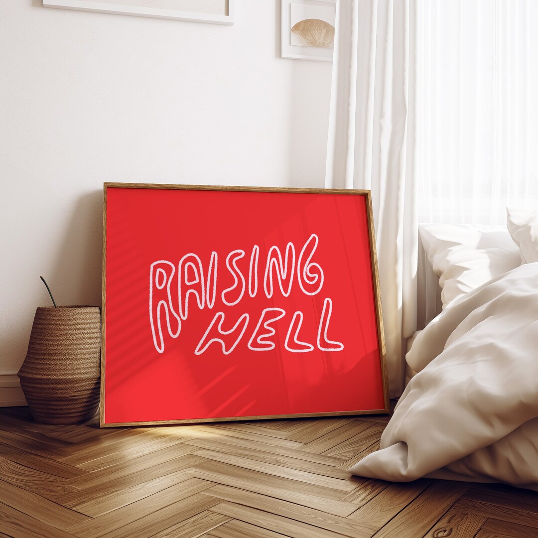 Raising Hell Wall Art Cowgirl Wall Art Cowboy Print Cowgirl Print ...