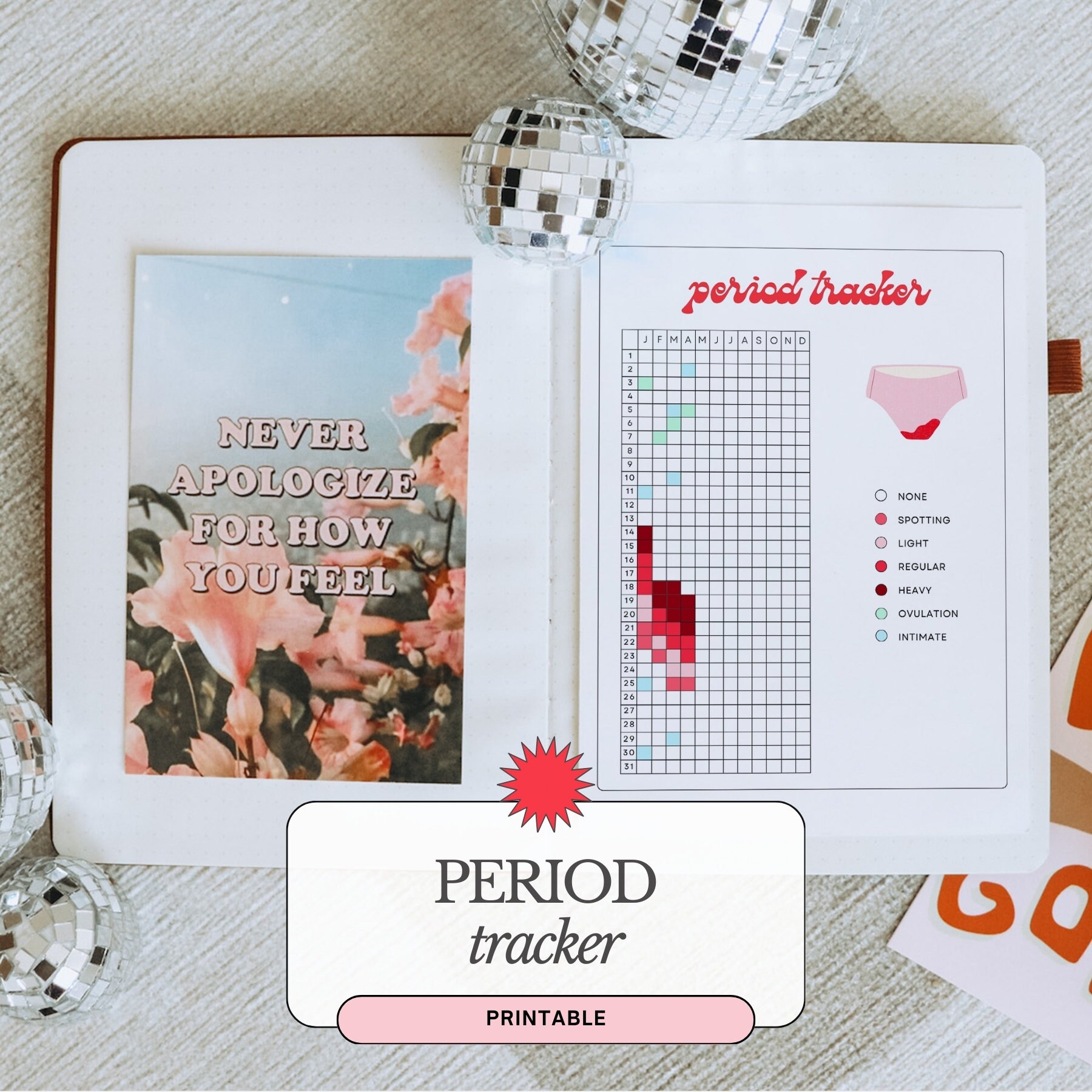 Period Tracker Printable, Menstrual Cycle Tracker, Period Log, Ovulation Tracker, Fertility ...