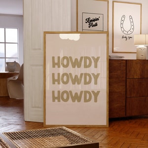 Howdy Wall Art, Printable Art, Cowboy Wall Art, Howdy Poster, Howdy ...