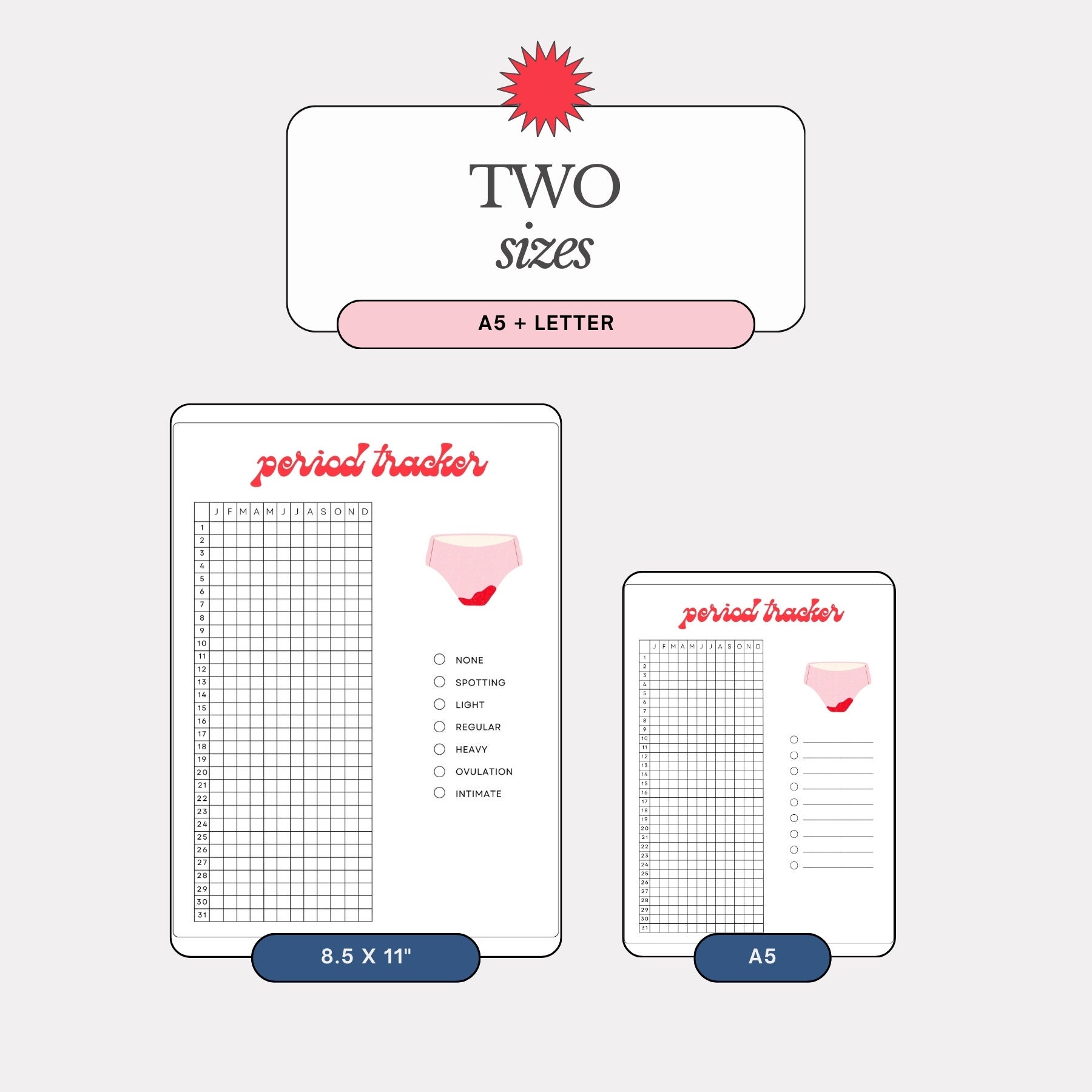 Period Tracker Printable, Menstrual Cycle Tracker, Period Log ...