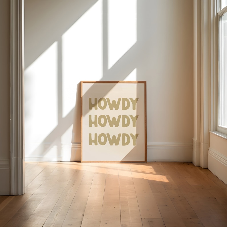 Howdy Wall Art, Printable Art, Cowboy Wall Art, Howdy Poster, Howdy ...