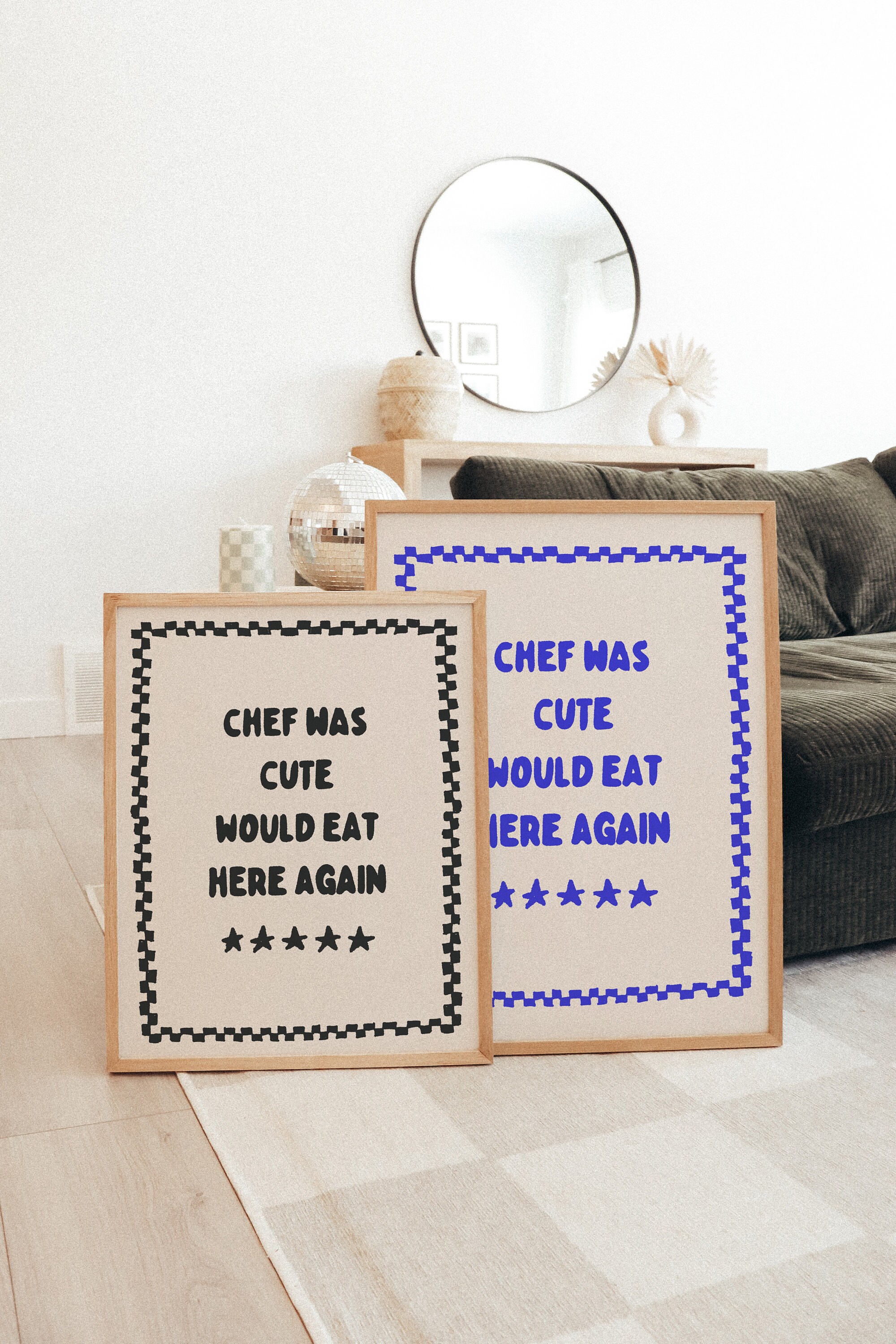 Chef Was Cute Wall Art, Funny Wall Art, Kitchen Wall Art, Kitchen Decor ...