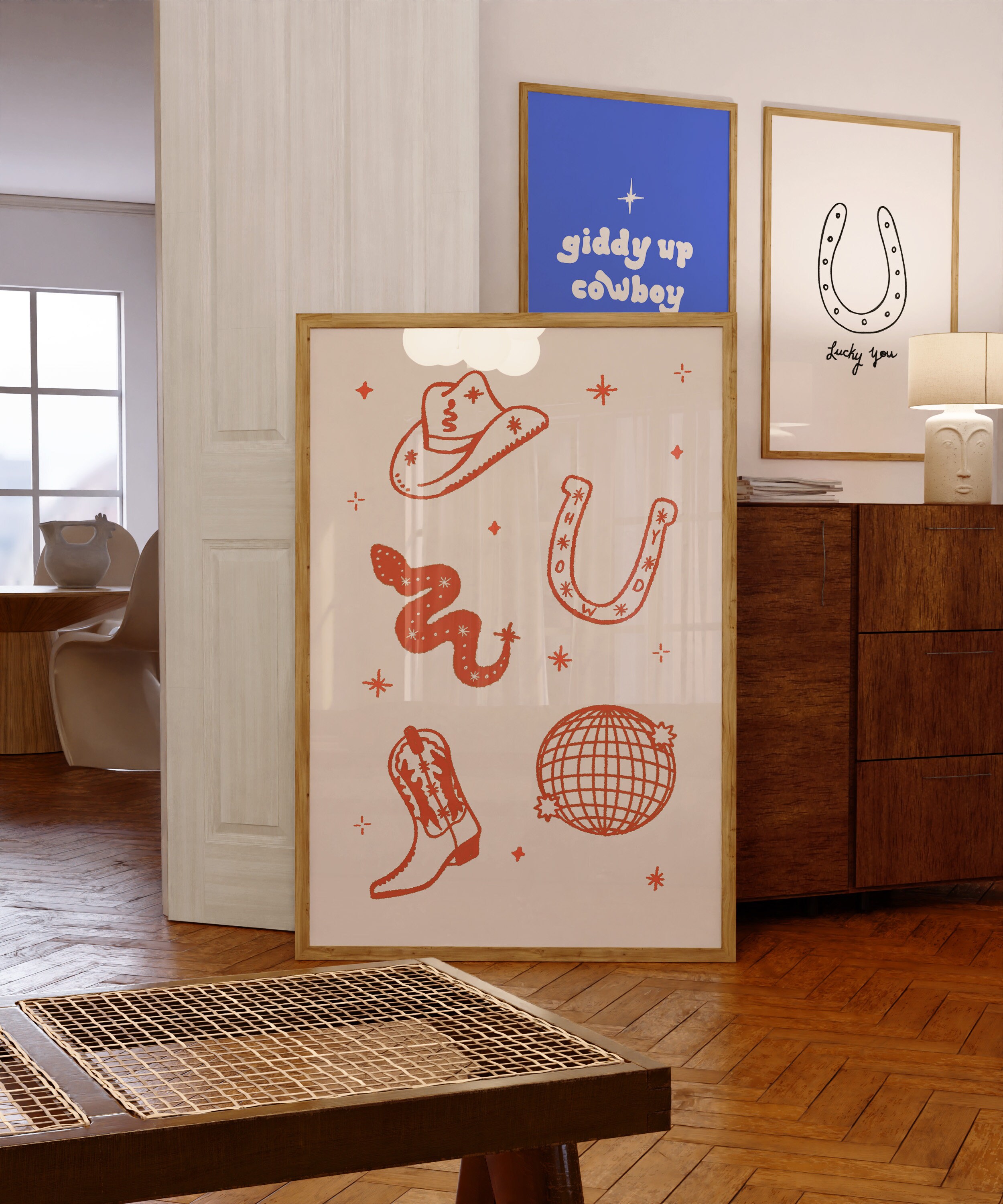 Disco Cowgirl Wall Art, Printable Art, Cowboy Wall Art, Western Cowgirl ...