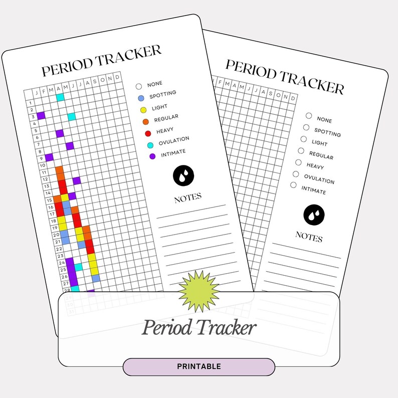 Period Tracker Printable, Menstrual Cycle Tracker, Period Log ...