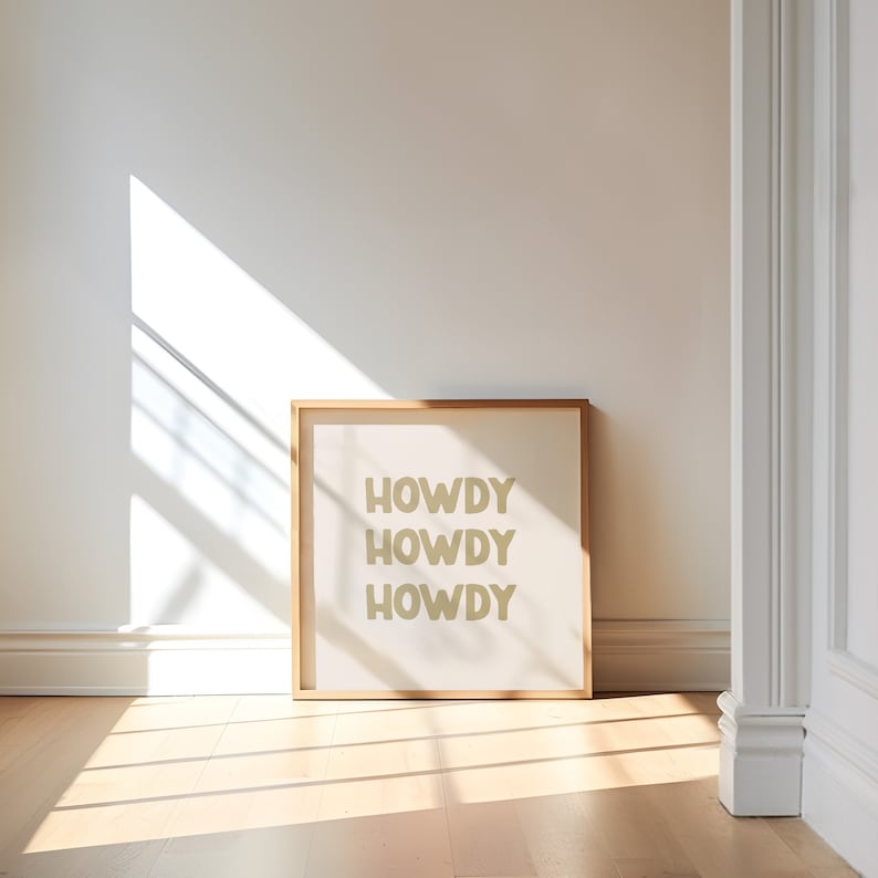 Howdy Wall Art, Printable Art, Cowboy Wall Art, Howdy Poster, Howdy ...