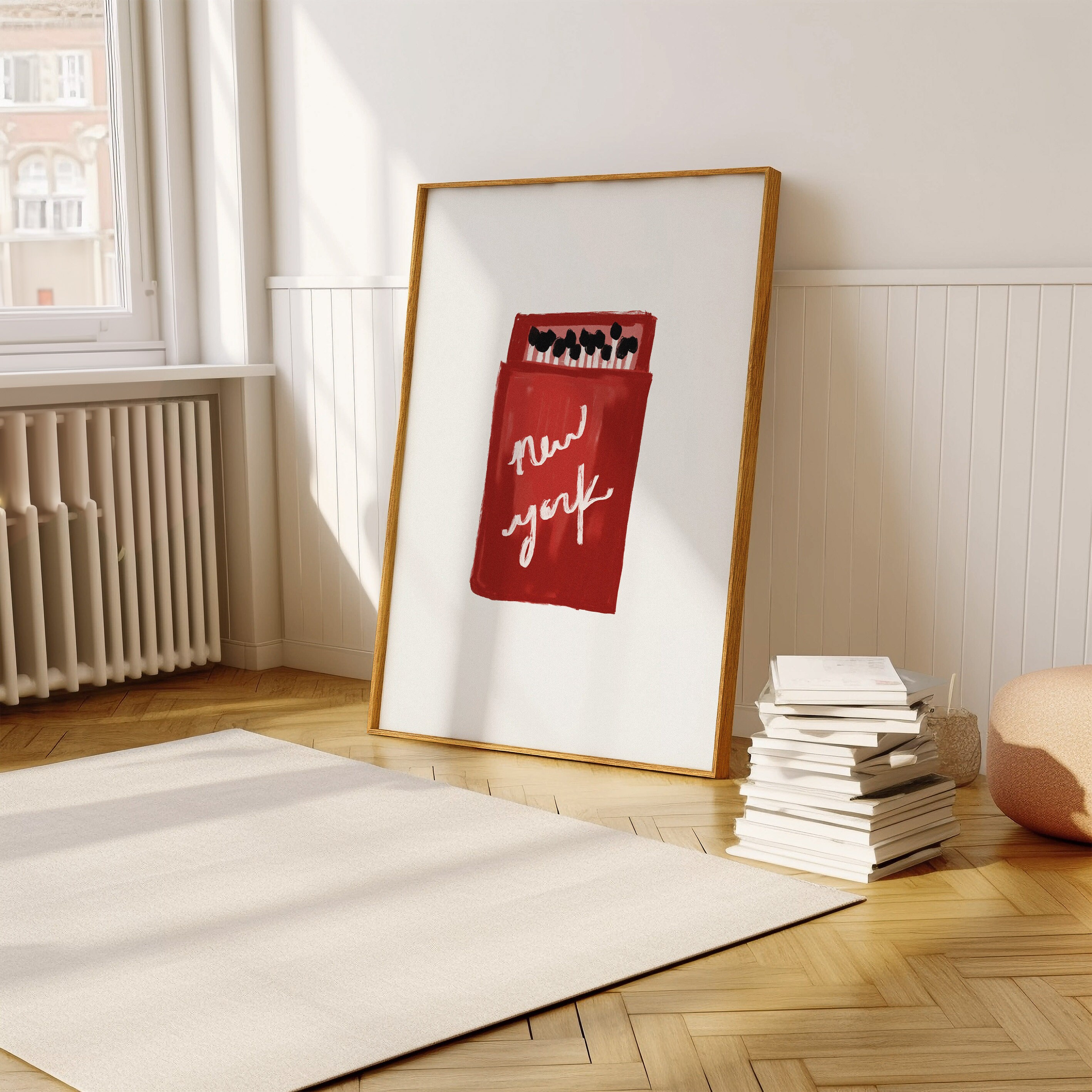 Matches Wall Art, Matchbox New York Print, Match Box Wall Art, Hand ...