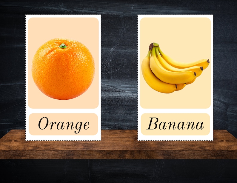 Fruits Flashcards: 25 Printable Montessori Cards (digital Download) - Etsy