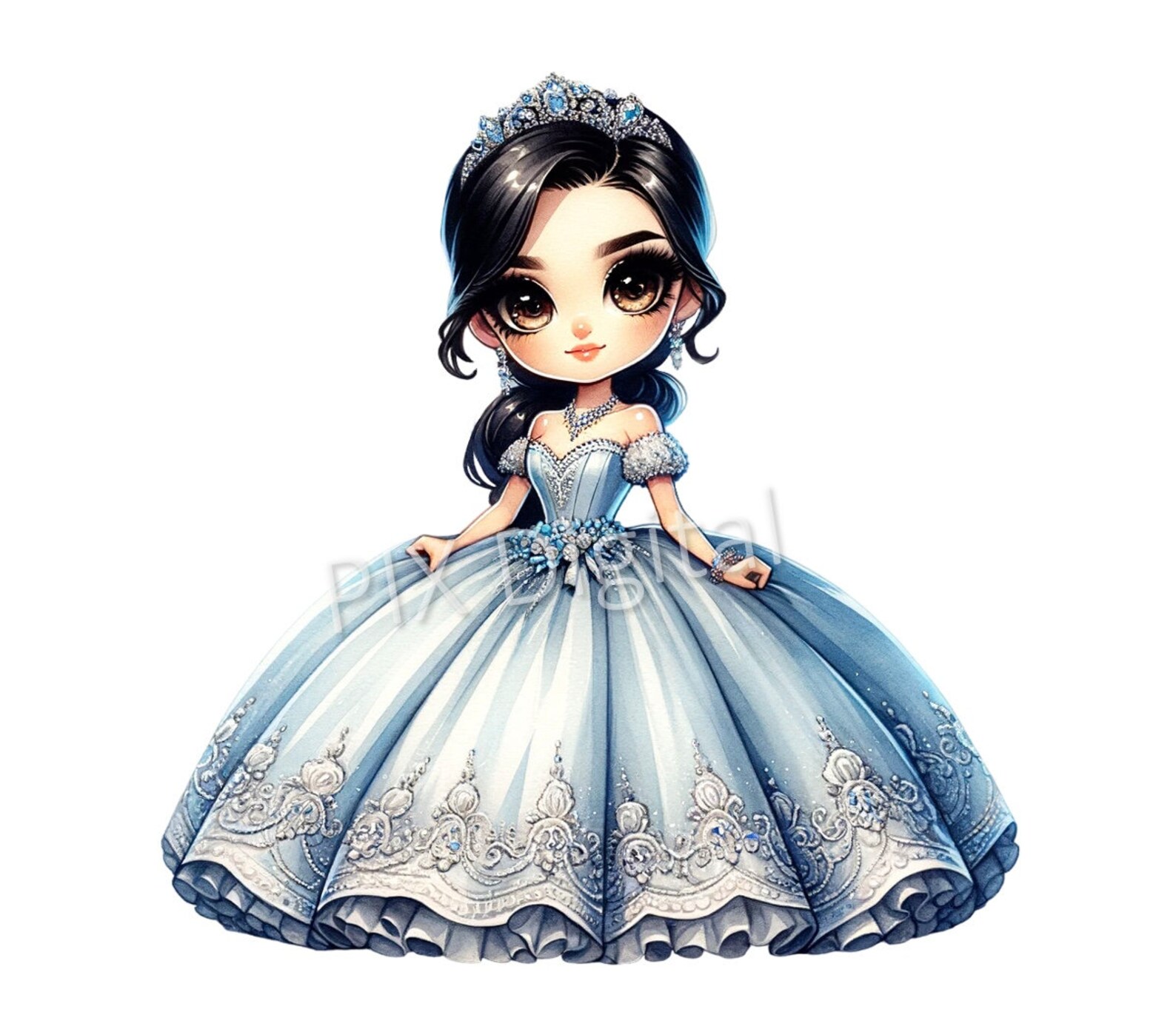 Soft Cloudy Baby Blue Princess - Digital Image PNG, Clipart Princess ...