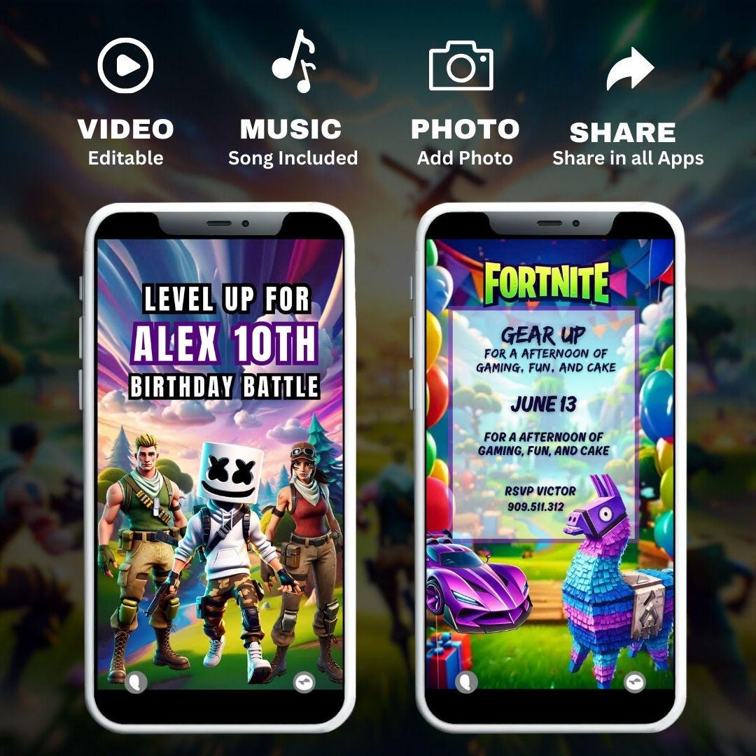 Join the Battle Royale Fort Night, Birthday Bash - Digital Invitation ...