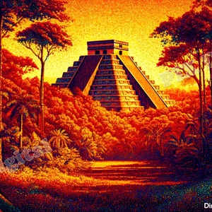 Tulum Civilization - 7 Digital Images, Mayan Pyramids Jpgs, Abstract ...