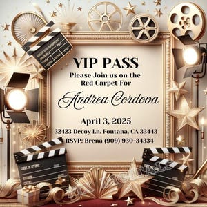 Stunning Movie Theater - Digital Image Invitation, Digital Theater JPG ...