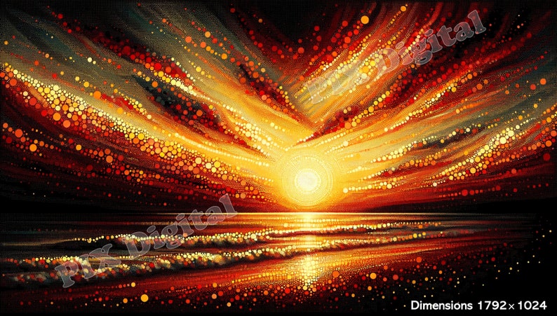 Magical Sunset 7 Digital Images, Printable, Jpgs, Abstract Art ...