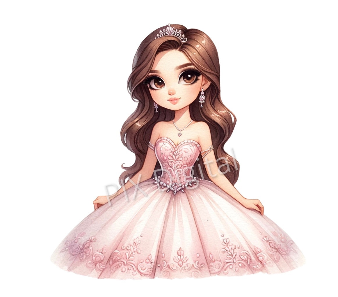 Rosy Pink Princess - 5 Digital Image PNG, Clipart Princess, High ...
