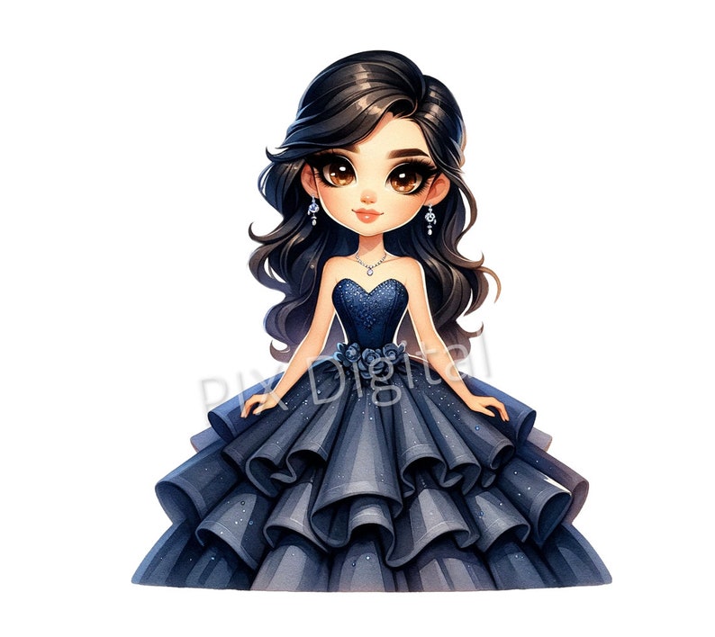 Deep Ocean Blue Princess - Digital Image PNG, Clipart Blue Princess ...
