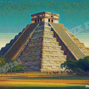 Tulum Civilization - 7 Digital Images, Mayan Pyramids Jpgs, Abstract ...