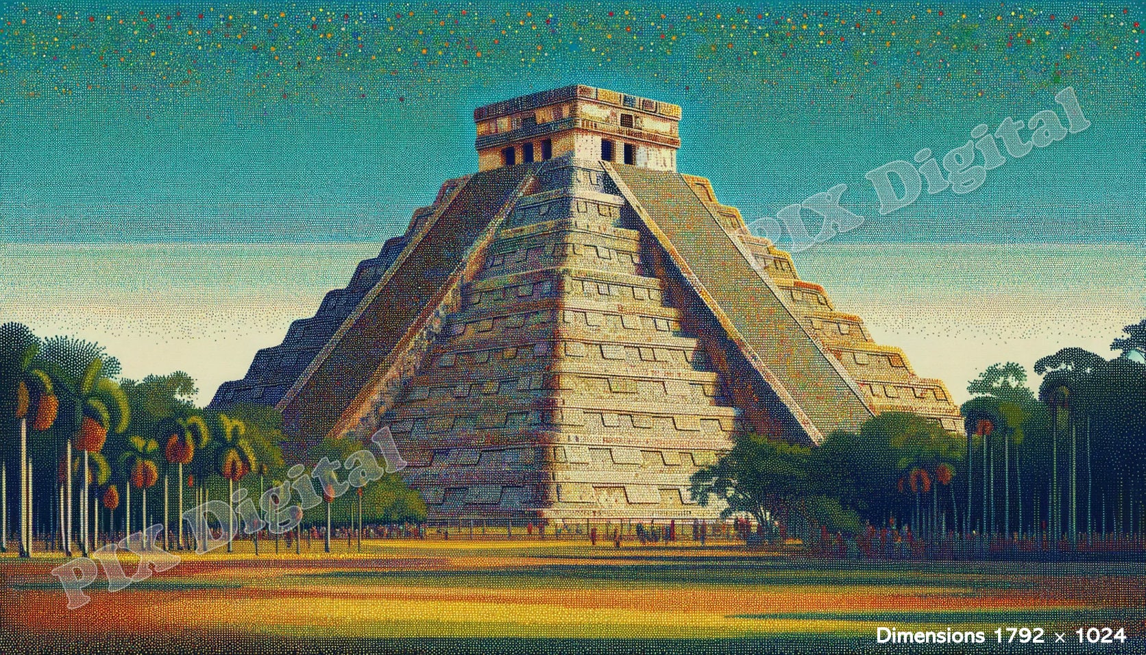 Tulum Civilization - 7 Digital Images, Mayan Pyramids Jpgs, Abstract ...