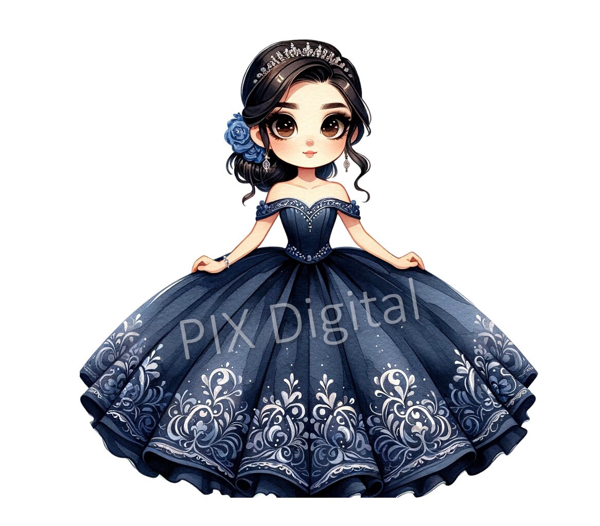 Deep Ocean Blue Princess - Digital Image PNG, Clipart Blue Princess ...