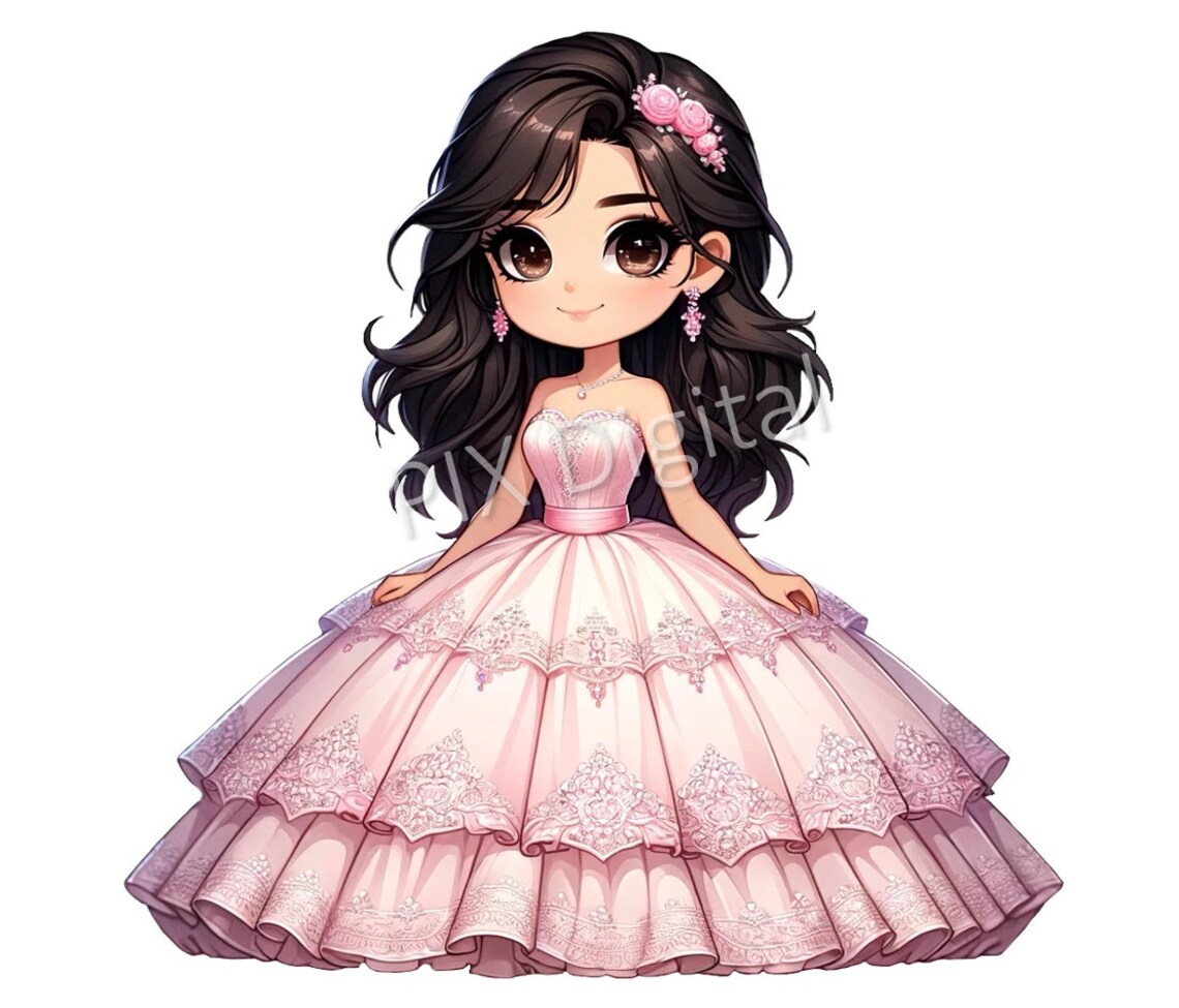 Rosy Pink Princess 5 Digital Image PNG, Clipart Princess, High Quality ...