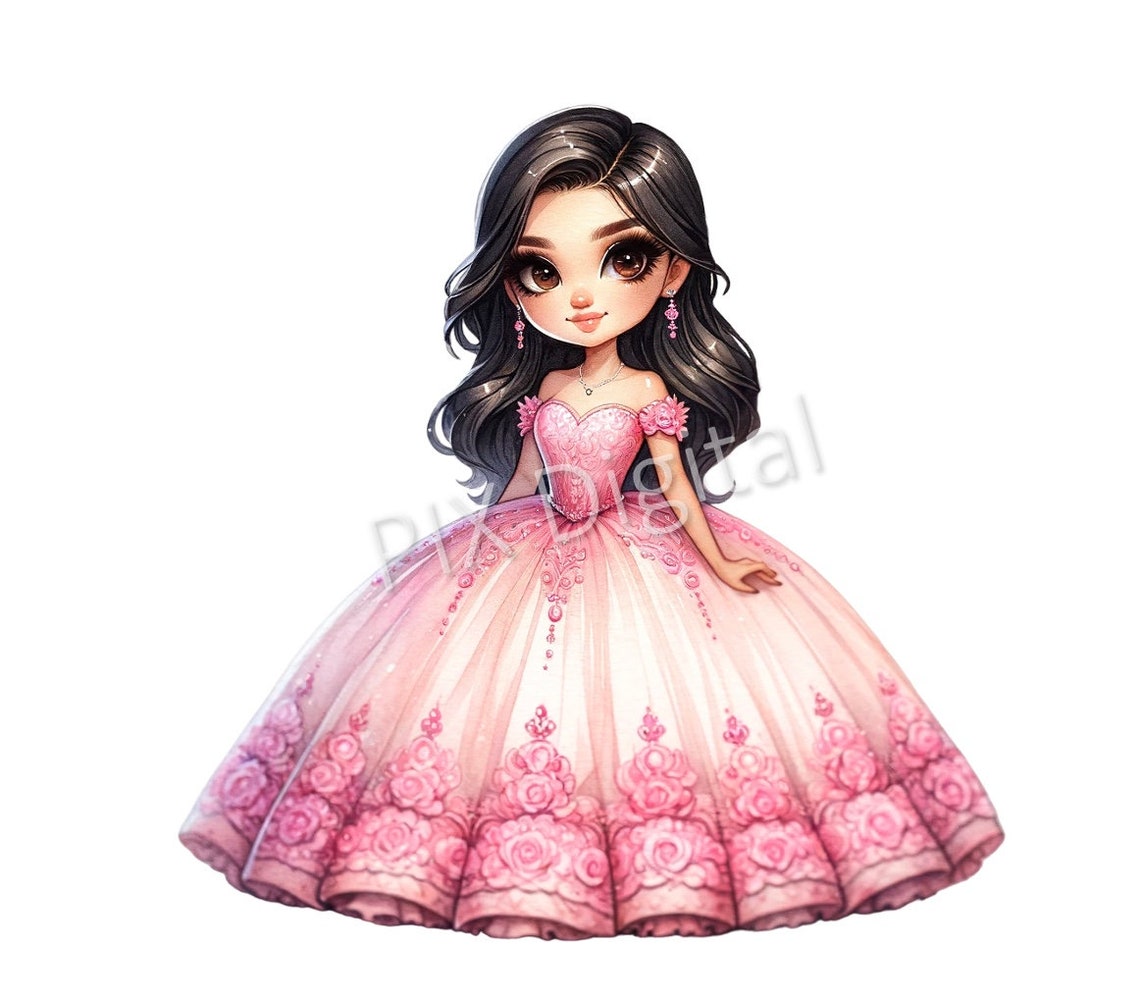 Rosy Pink Princess 5 Digital Image PNG, Clipart Princess, High Quality ...