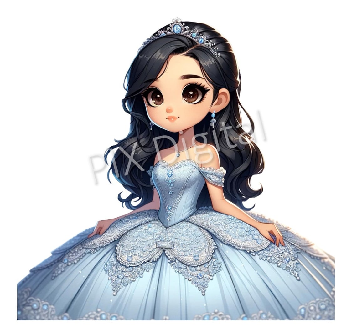 Soft Cloudy Baby Blue Princess Digital Image PNG, Clipart Princess ...