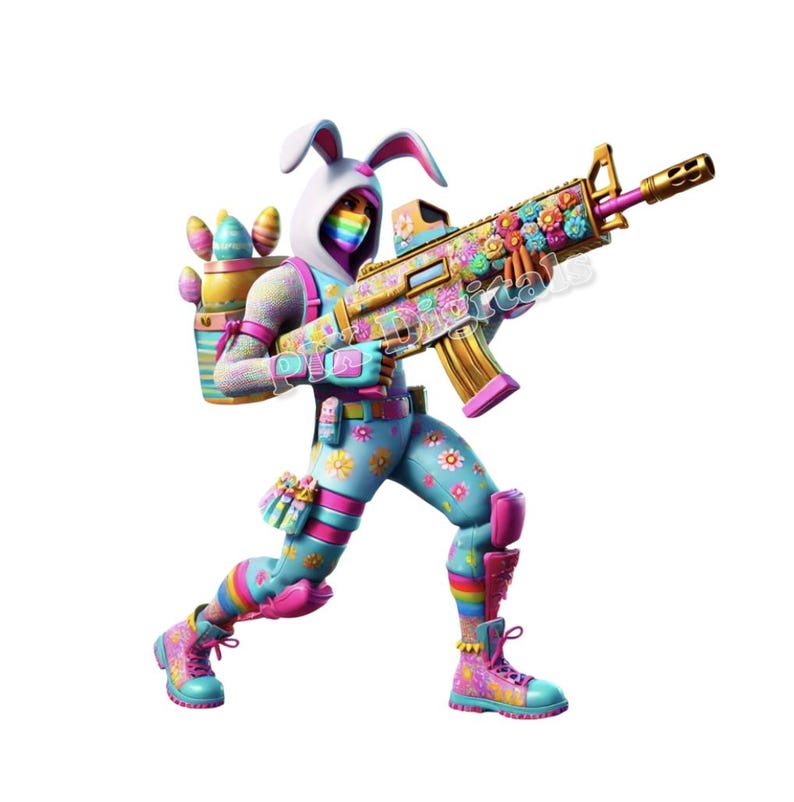 Gamer Easter PNG - 5 Digital Images, Clipart Fort Nite, DTF Transfer ...