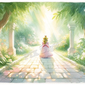Princess Peach Garden Art Print – 4 Digital Jpgs (digital Download) - Etsy