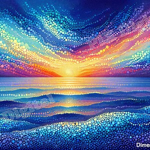 Magical Sunset - 7 Digital Images, Printable, Jpgs, Abstract Art ...