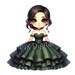 Midnight Garden Green Princess Digital Image PNG, Clipart Green Dress ...