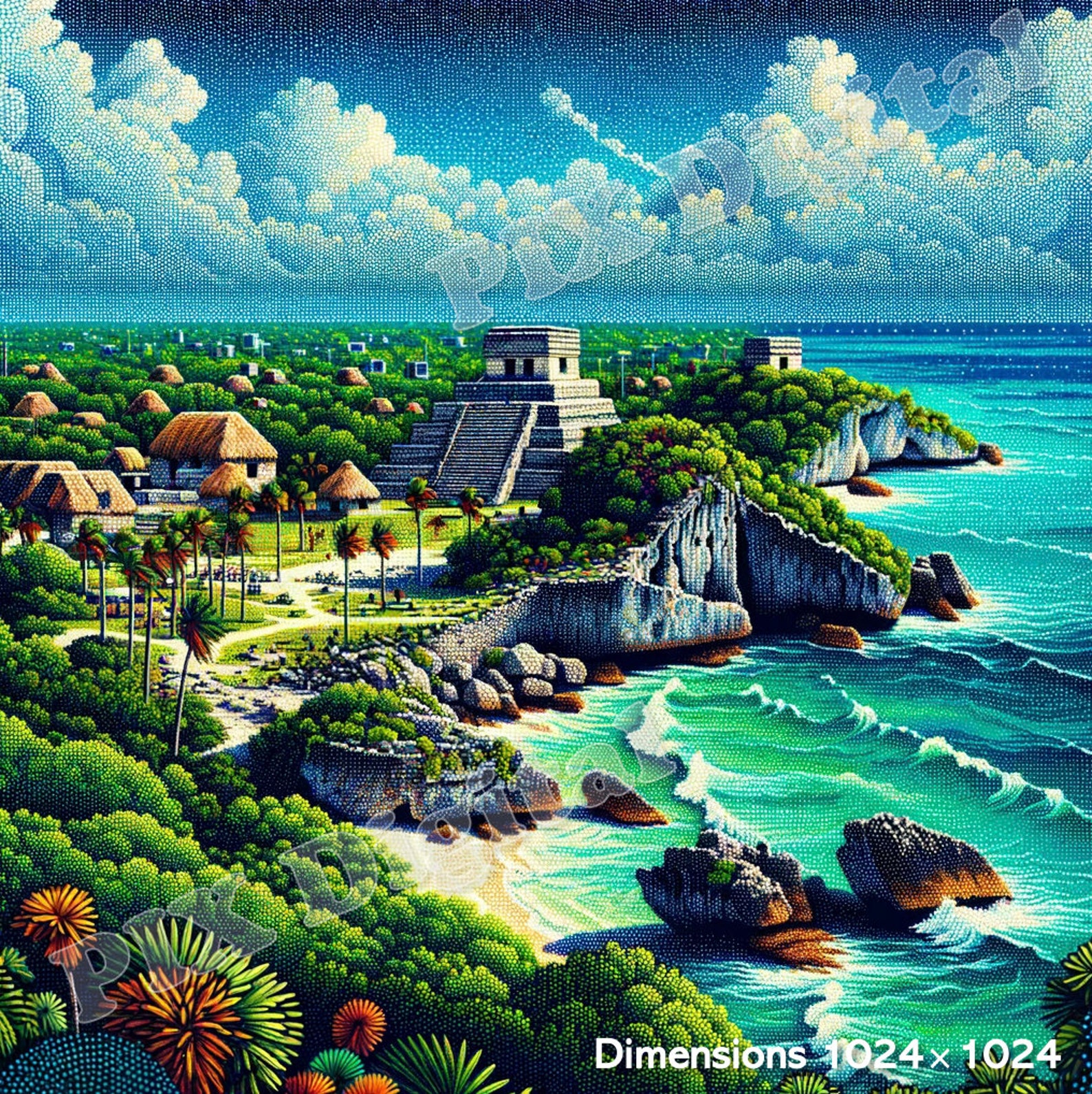 Tulum Civilization - 7 Digital Images, Mayan Pyramids Jpgs, Abstract ...
