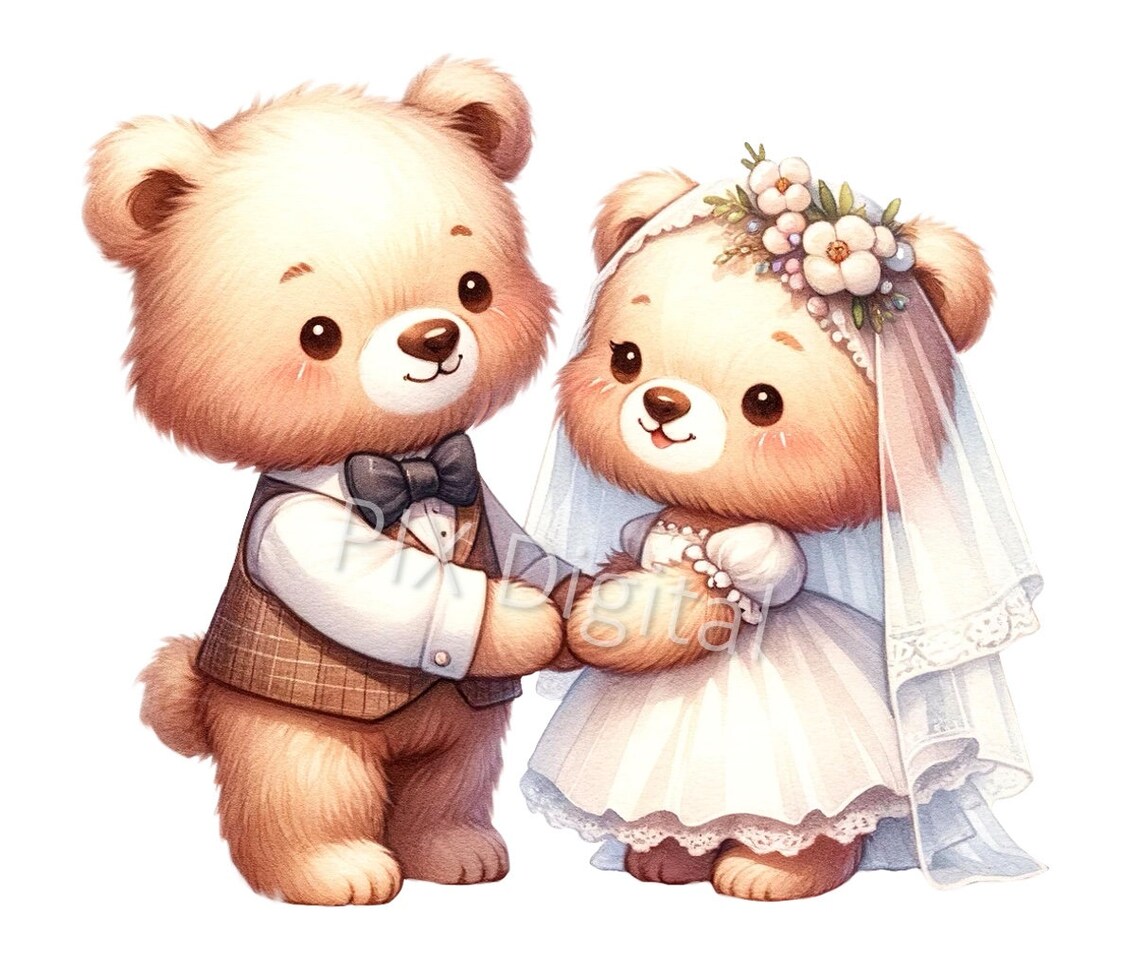 Forever Married Bears Digital Image Bears PNG, Clipart, High Quality ...