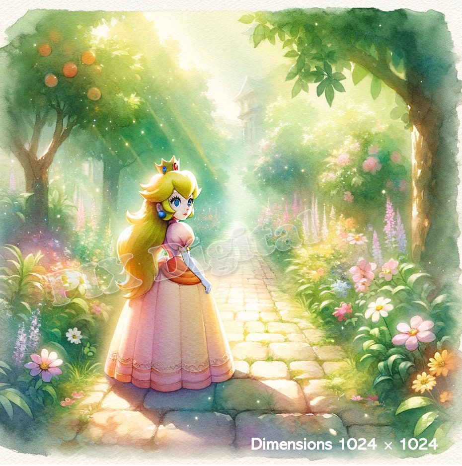 Princess Peach Garden 4 Digital Images Jpgs, Princess Peach Poster ...