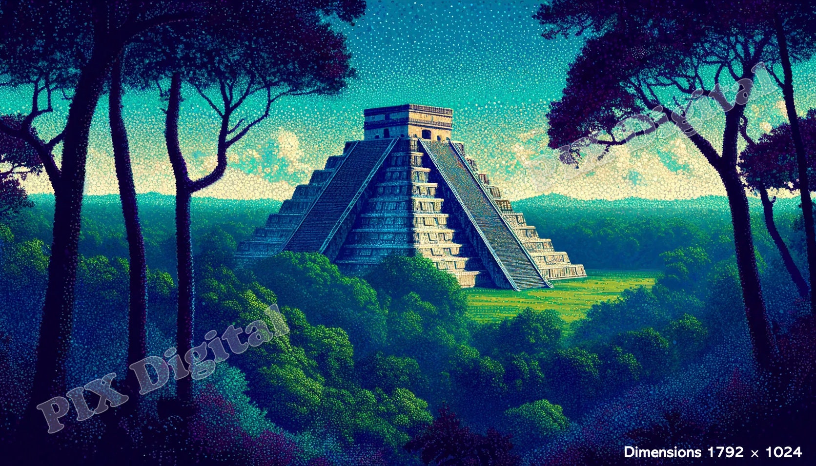 Tulum Civilization - 7 Digital Images, Mayan Pyramids Jpgs, Abstract ...