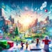 Colorful World of Roblox 6 Digital Images JPG, Digital Roblox, Poster ...
