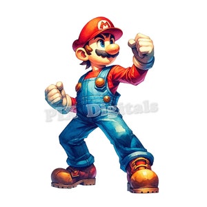 Cheerful Super Mario Bros - 4 Digital Images, Clipart Mario, High ...