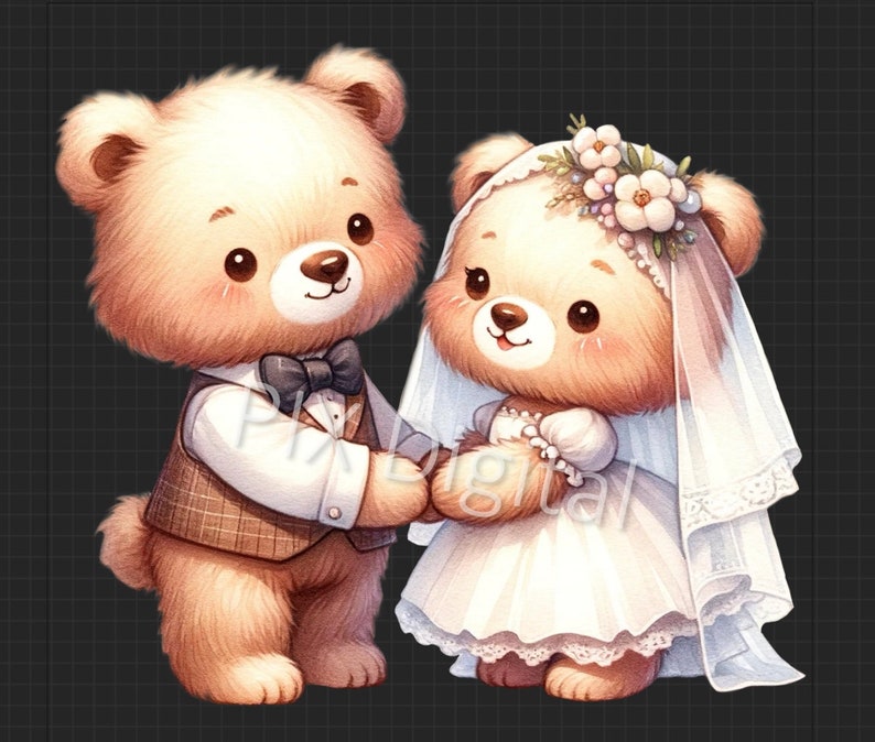 Forever Married Bears Digital Image Bears PNG, Clipart, High Quality ...