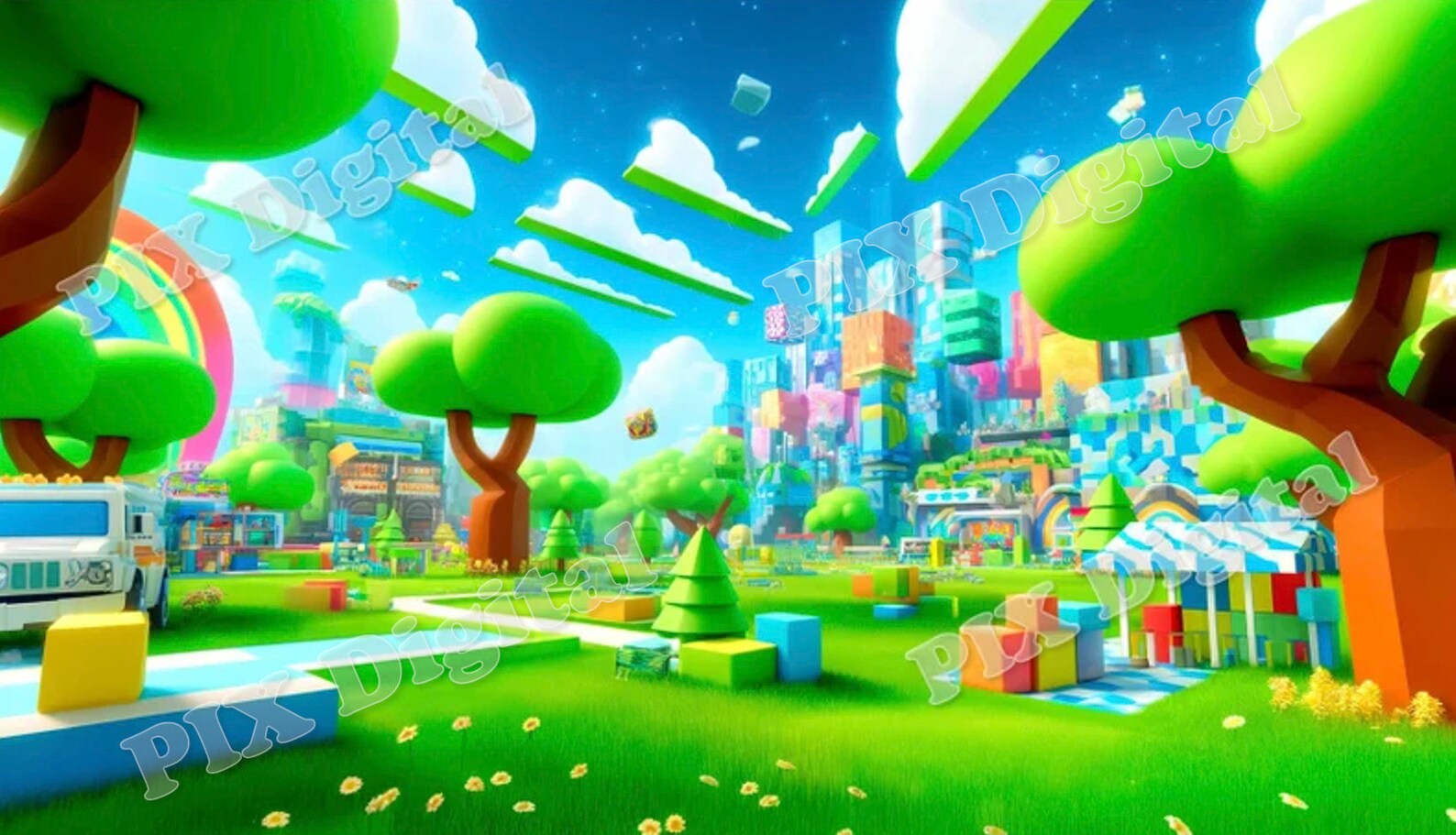 Colorful World of Roblox 6 Digital Images JPG, Digital Roblox, Poster ...