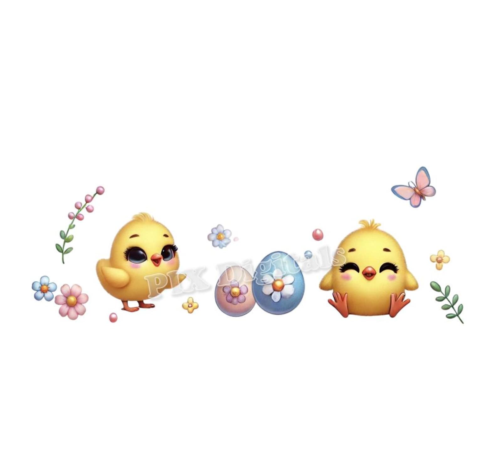 Easter Chicks Clipart Collection - 7 Digital Images, Easter Pngs ...