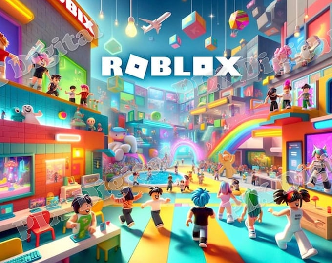 Colorful World of Roblox - 6 Digital Images JPG, Digital Roblox, Poster ...