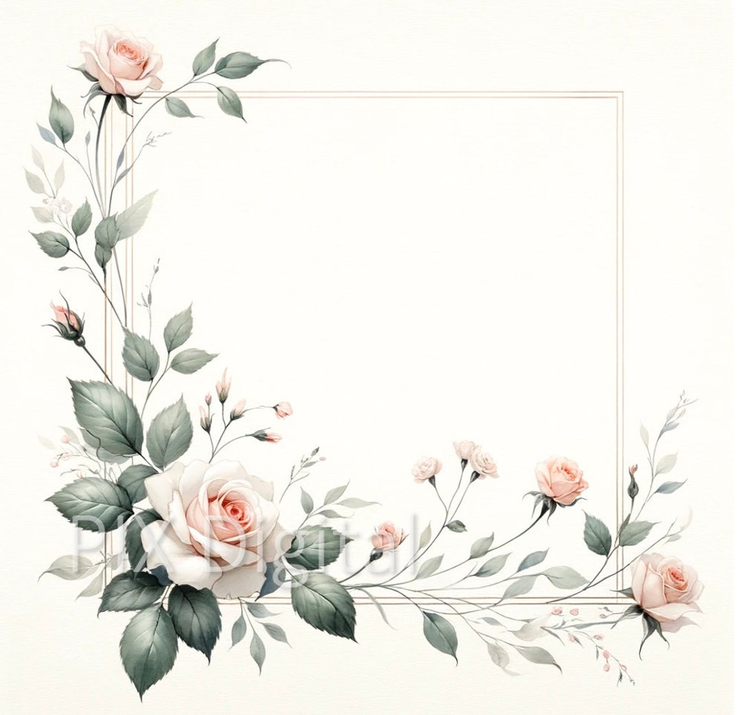 Soft Pink Garden Rose Digital Image Rose Invitation, Digital Garden ...