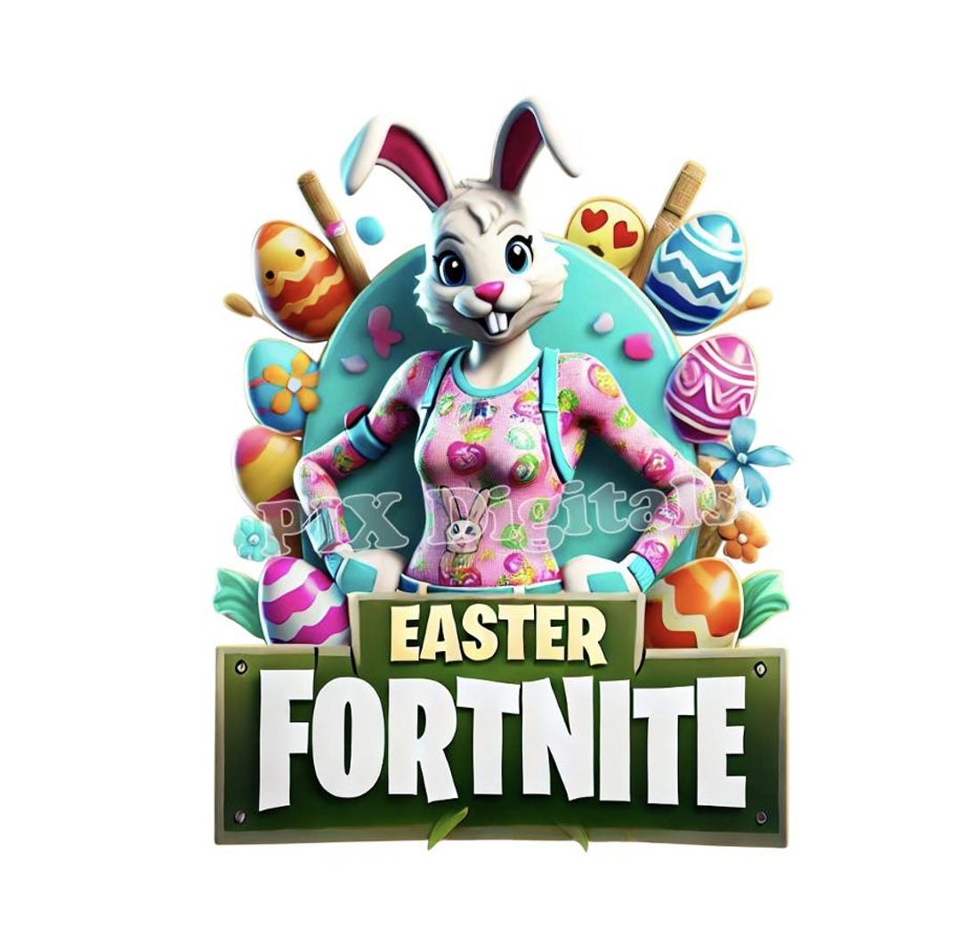Fortnight Easter Bunny - 5 Digital Images, Clipart Fort Nite, DTF ...
